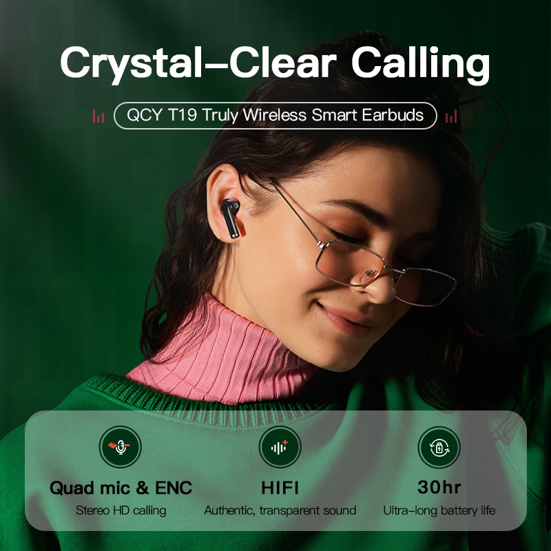 Qcy T19 หูฟังบลูทูธไร้สาย V5.1 ไมโครโฟนคู่ ตัดเสียงรบกวน ใช้งานได้นาน 30 ชั่วโมง - 342n0cfdi1 ...