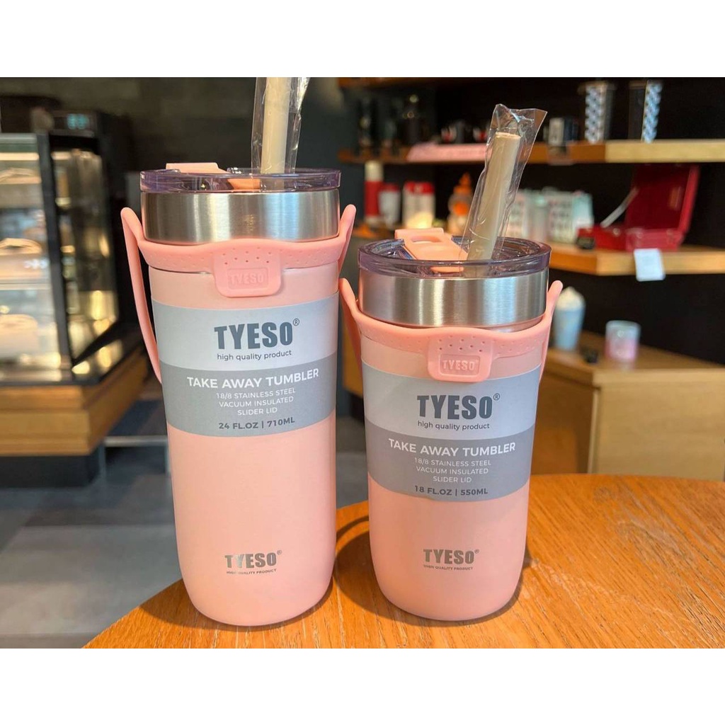 รุ่นใหม่ล่าสุด2022(ของแท้) แก้วเก็บอุณหภูมิ Tyeso มีหูหิ้วถอดออกได้ ความจุ 550ml 710ml เก็บความ ...