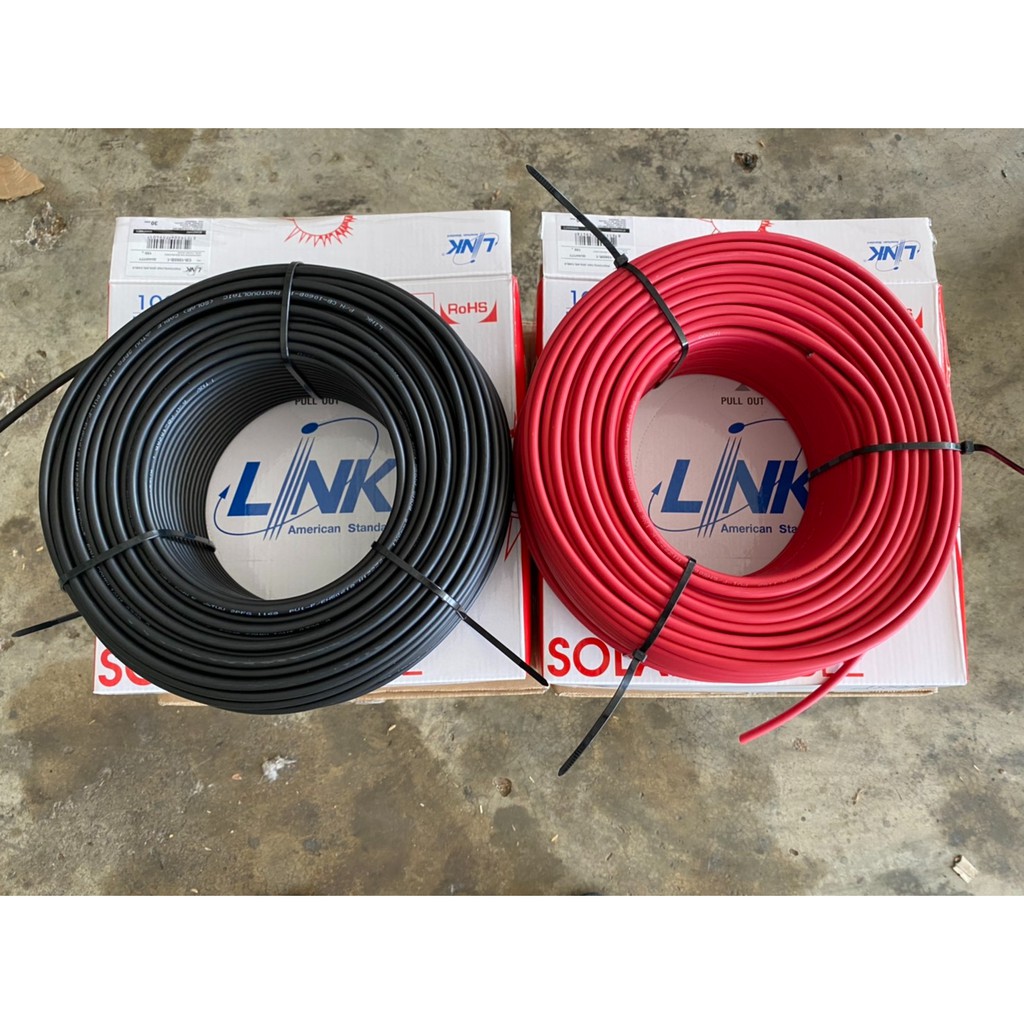 สายไฟโซล่าเซลล์ PV1-F 4 มิล ยี่ห้อ LINK ยกม้วน 100เมตร (Solar PV Cable) - nutthaisin - ThaiPick