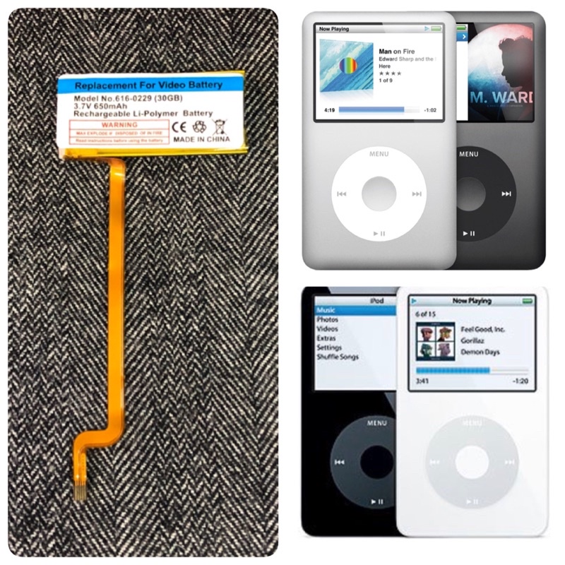 iPod_battery_iPod_classic ipod_video thin version แบตเตอรี่ไอพอดคลาสสิค ...