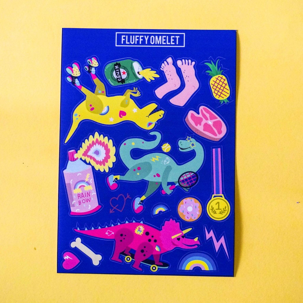 FLUFFY OMELET- Dinosaur Sticker(MATT) - fluffy_omelet - ThaiPick