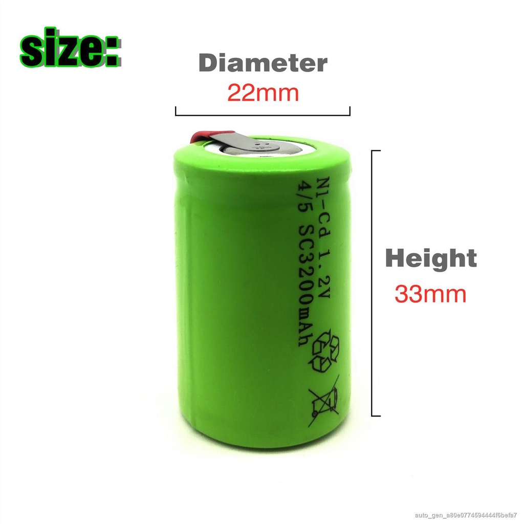 100New 45 SC 1.2V 3200mAh Ni CD Rechargeable Battery With Welding Tabs Suitable For Fire ...