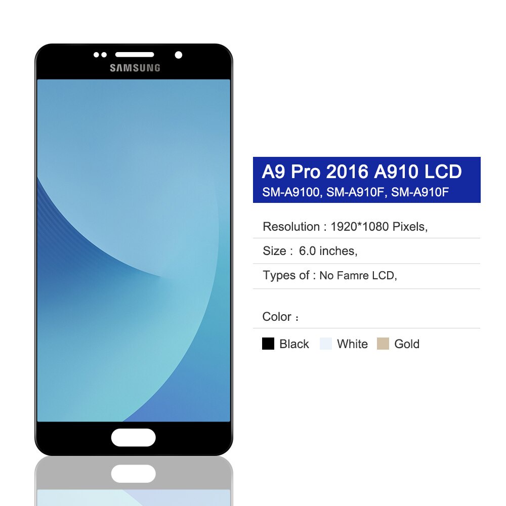 TFT สำหรับ samsung galaxy a9 pro a910 lcd touch screen digitizer สำหรับ ...