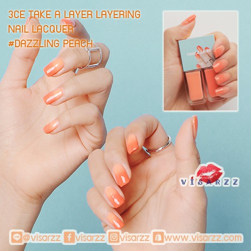 Clearance Exp 1021 (Dazzling Peach) 3CE Take a Layering Nail Lacquer ...