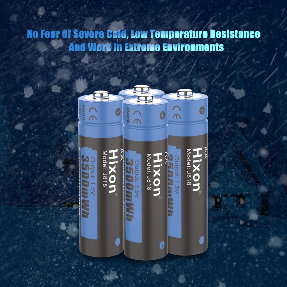 Hixon AA Li-ion Rechargeable Batteries 1.5V High Capacity of 3500mWh ...