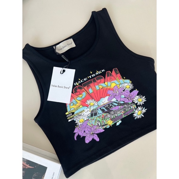 ASTRAI Crop ป้ายVALEN️ เสื้อกล้ามสกรีนลาย แบบคุณโบกี้ สุดฮิต เน็ตไอดอล ...