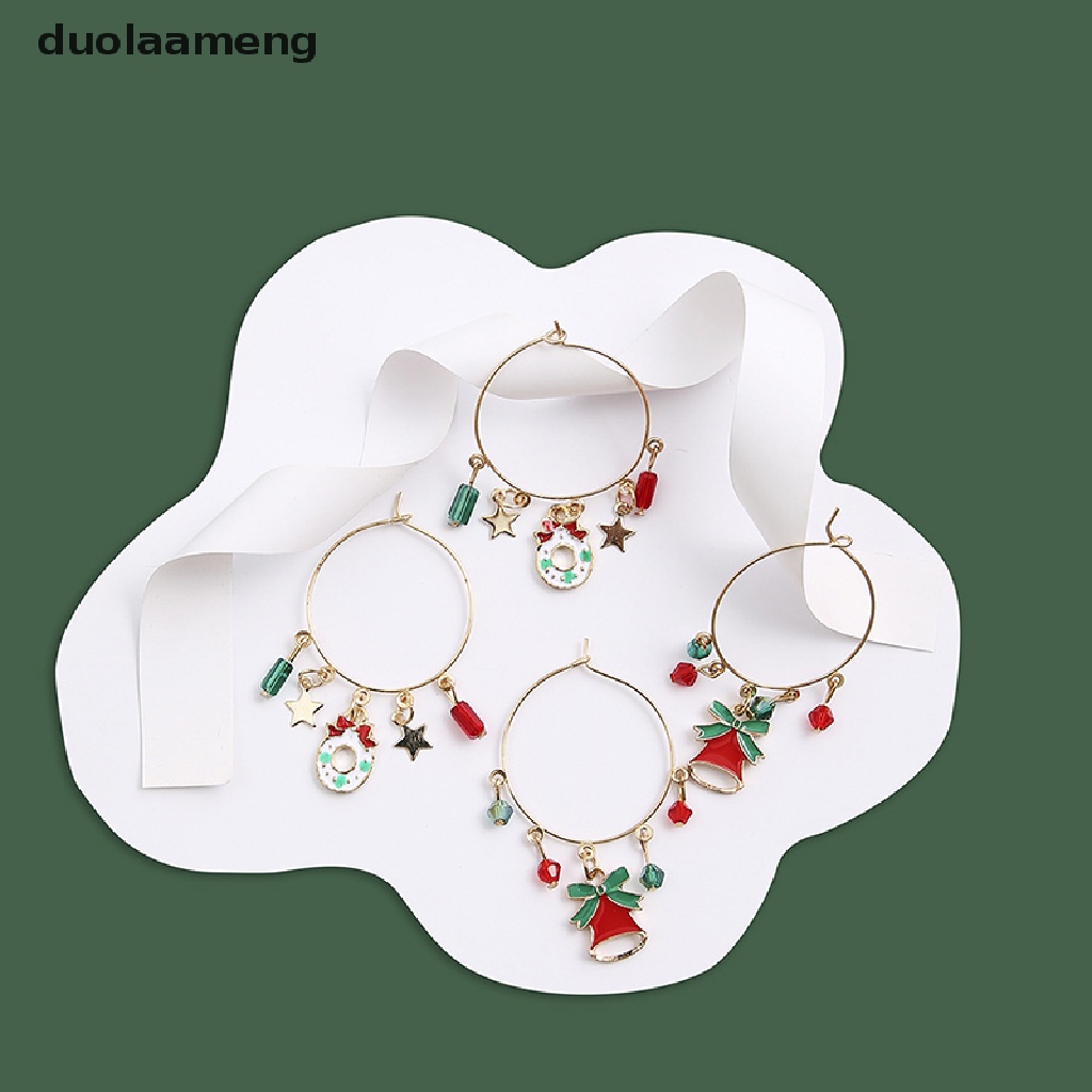 [duolaameng] 2021 New Christmas Earrings Jewelry Asymmetry Cute Santa ...