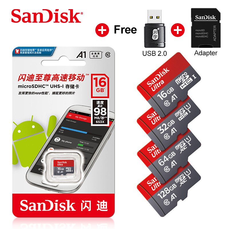 Memory Card A1 256GB 128GB 64GB 32GB 16GB sd card Class10 flash card ...