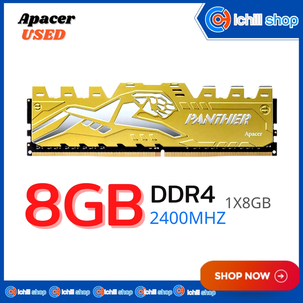 APACER BLACK PANTHER RAM 8GB 1 DDR4 2400 RAM PC แรมพีซี Life Time ...
