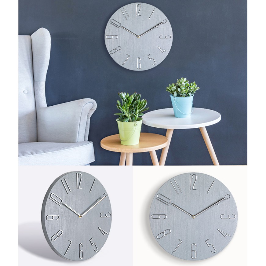 Ready Stock 12” Wall Clock Simple Modern Design Creative Digital Nordic ...