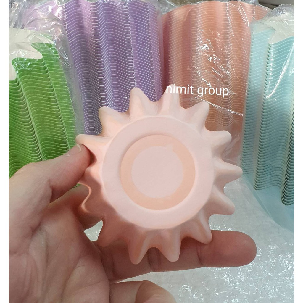 ถ้วยคัพเค้กลอนใหญ่ สีพาสเทล 50 ใบ (ไม่ต้องรองพิมพ์) - tarnbibi - ThaiPick