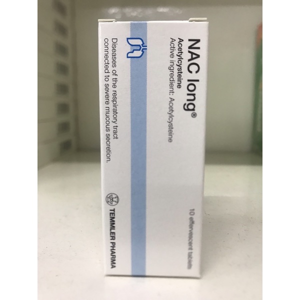 Nac long Acetylcysteine 600 มิลลิกรัม เม็ดฟู่ละลายเสมหะ บรรเทาอาการไอ ...