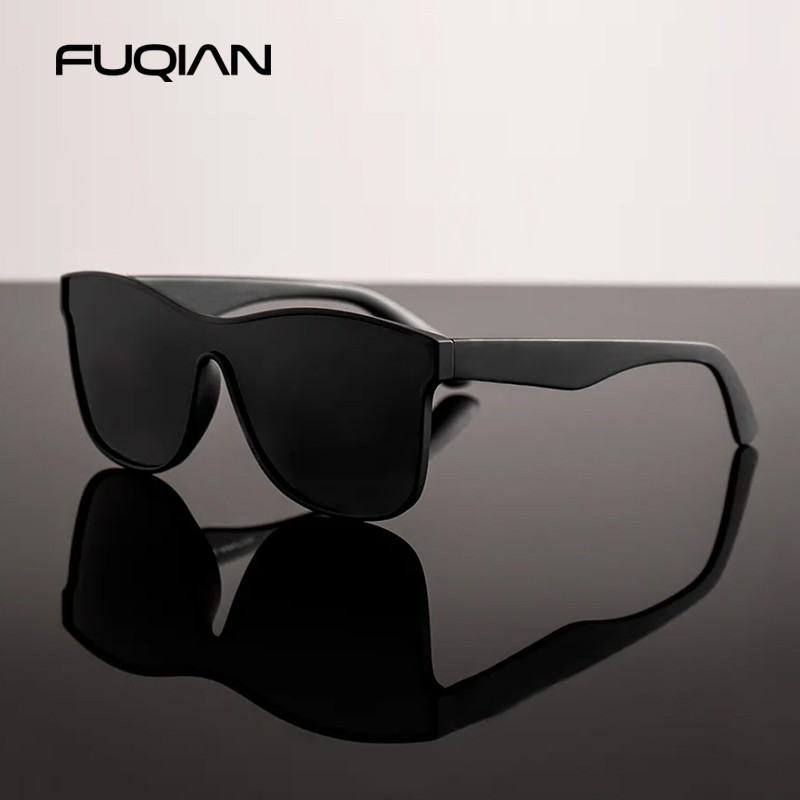 FUQIAN 2021 Fashion Polarized Sunglasses Men Women Luxury Square Black ...