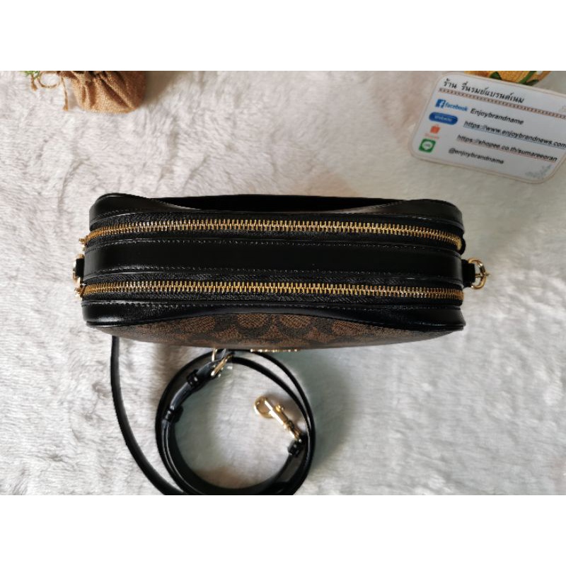 COACH F68168 JES CROSSBODY IN SIGNATURE CANVAS BROWNBLACKLIGHT GOLD ...