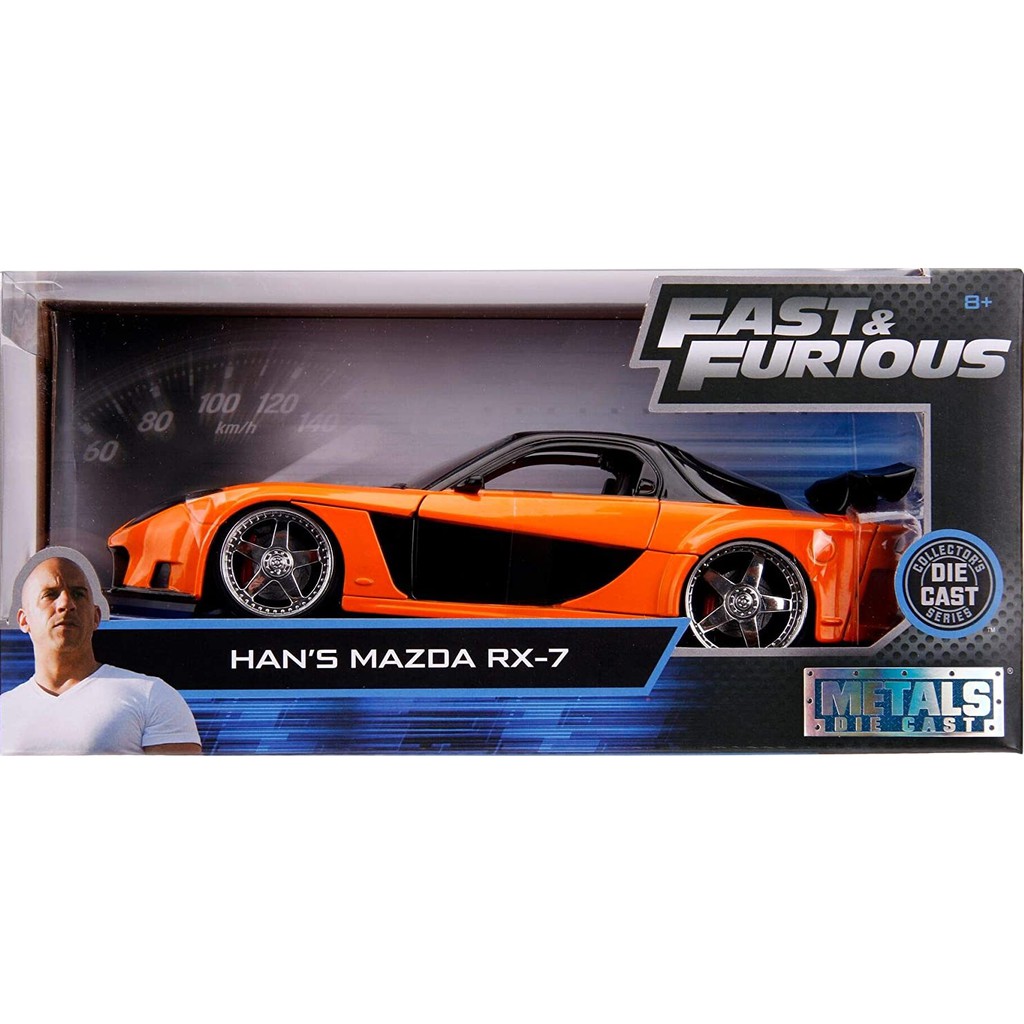 โมเดลรถ Jada Fast and Furious Han's Mazda RX-7 ขนาด 1:24 สีส้ม-ดำ ...
