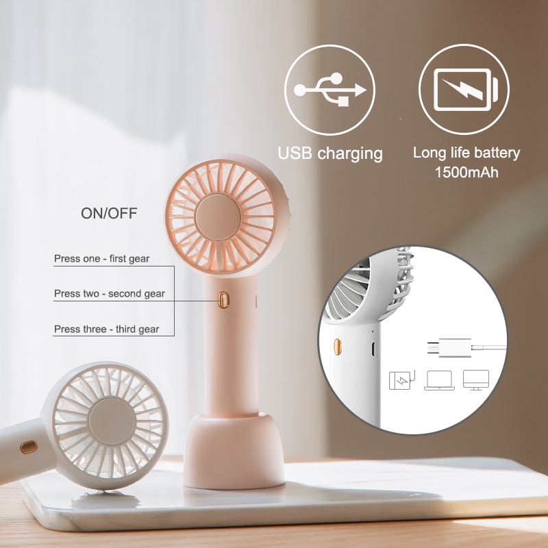 Portable Fan Usb Rechargeable Mini Electric Charging Fan 1500mAh ...