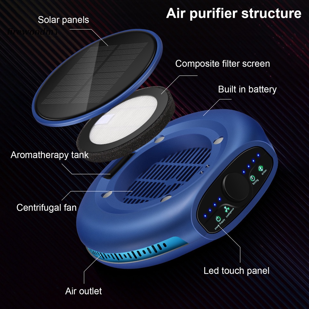 [Fe] Compact Car Aromatherapy Purifier Solar Energy Ring Filter Air ...