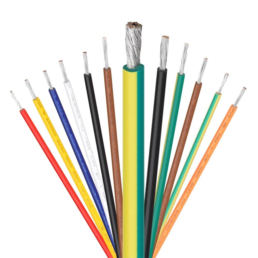 ลวดHeat-resistant Cable Wiring Soft PVC Wire 12AWG 14AWG 16AWG 18AWG ...