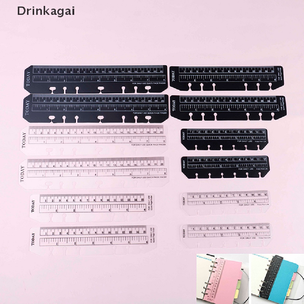 Dri A5 A6 A7 2pcs Black White Bookmark Rulers Spiral Notebook Quick ...
