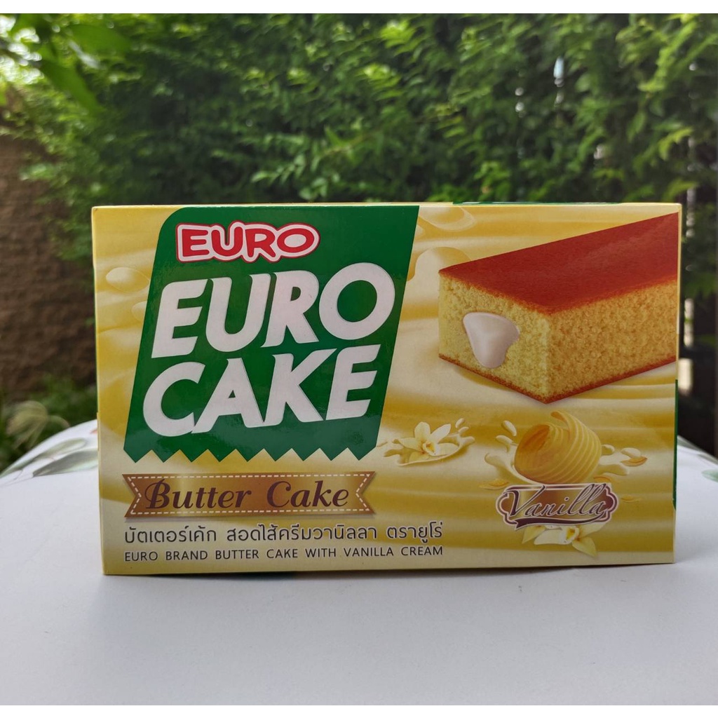 EURO CAKE Butter Cakeยูโร่เค้ก บัตเตอร์เค้กสอดไส้ครีมวานิลลา ขนาด 12 ...