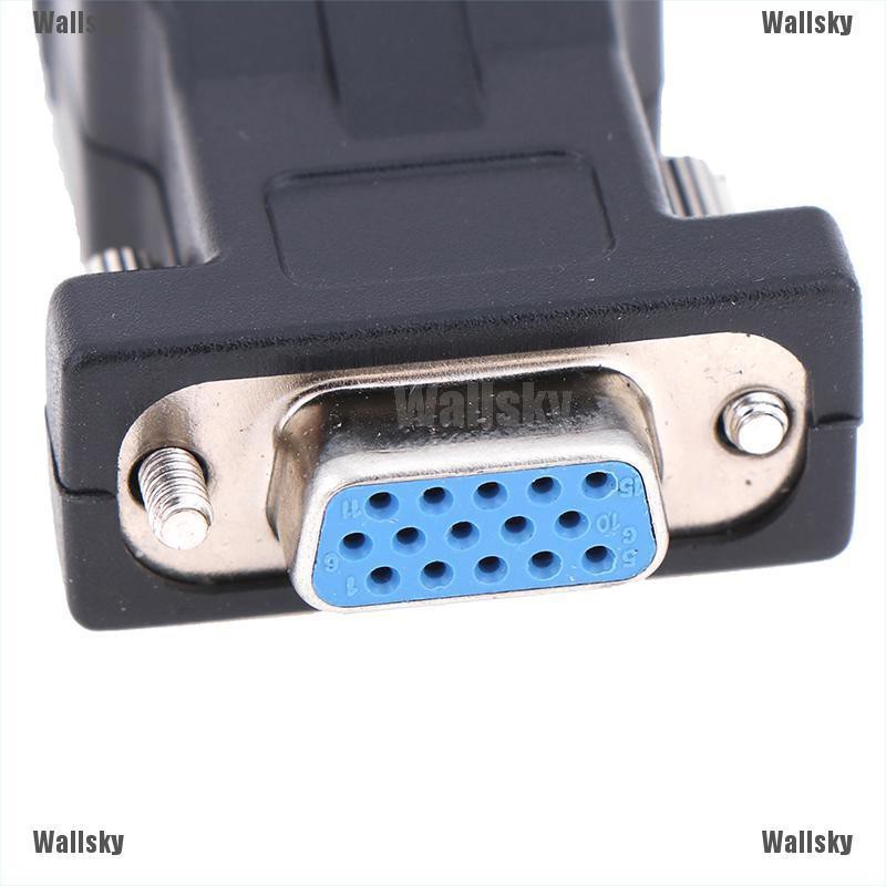 Wallsky VGA Male Female to RJ 45 15 Pin Network Adapter Connector LAN ...