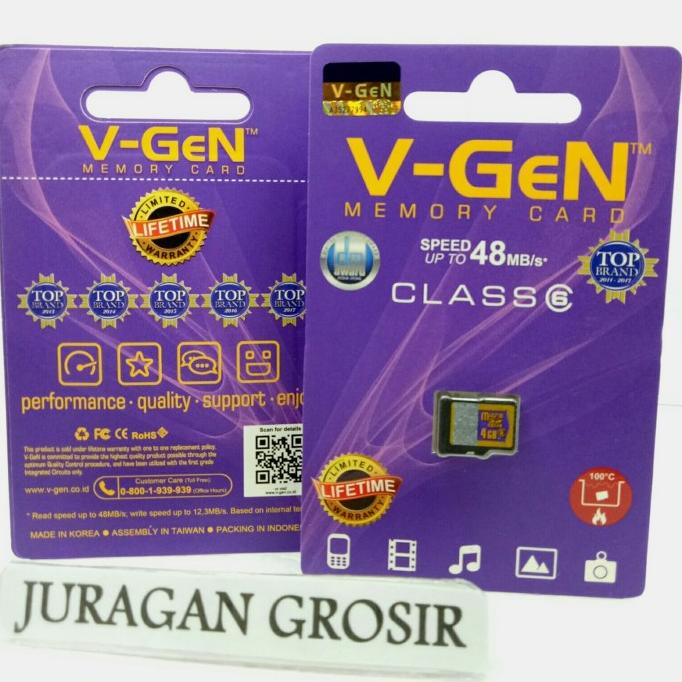 V-gen MICRO SD VGEN เมมโมรี่การ์ด 4GB V GEN MICRO SDHC 4GB ...