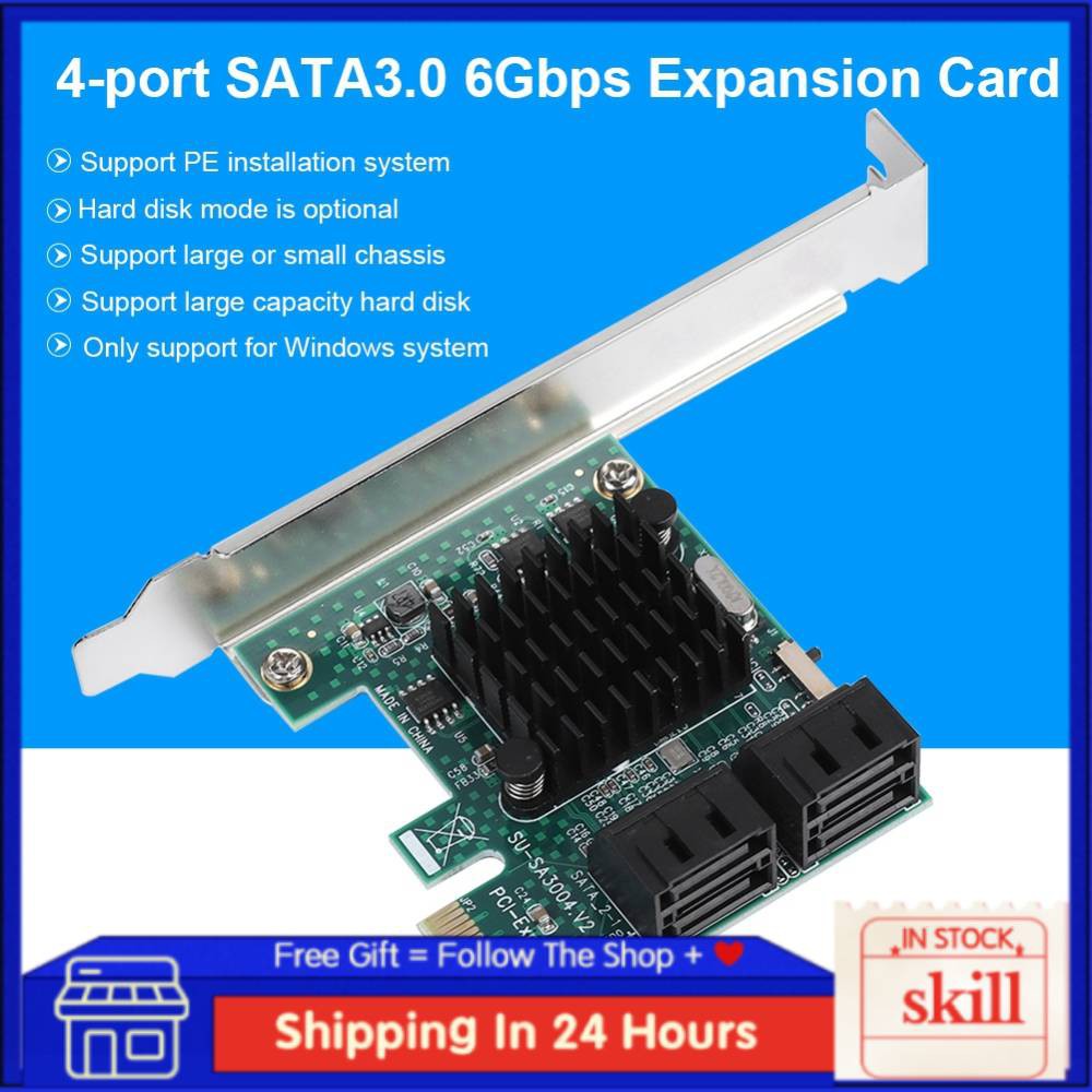 [SKL] SATA 3.0 Expansion Card 4-Port PCIE to Controller Adapter 6G 97AM ...