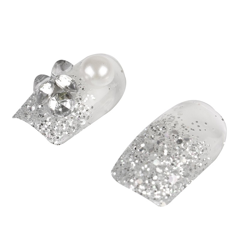 Purpleredto24Pcs acrylic french fake finger nails full cover false nail ...