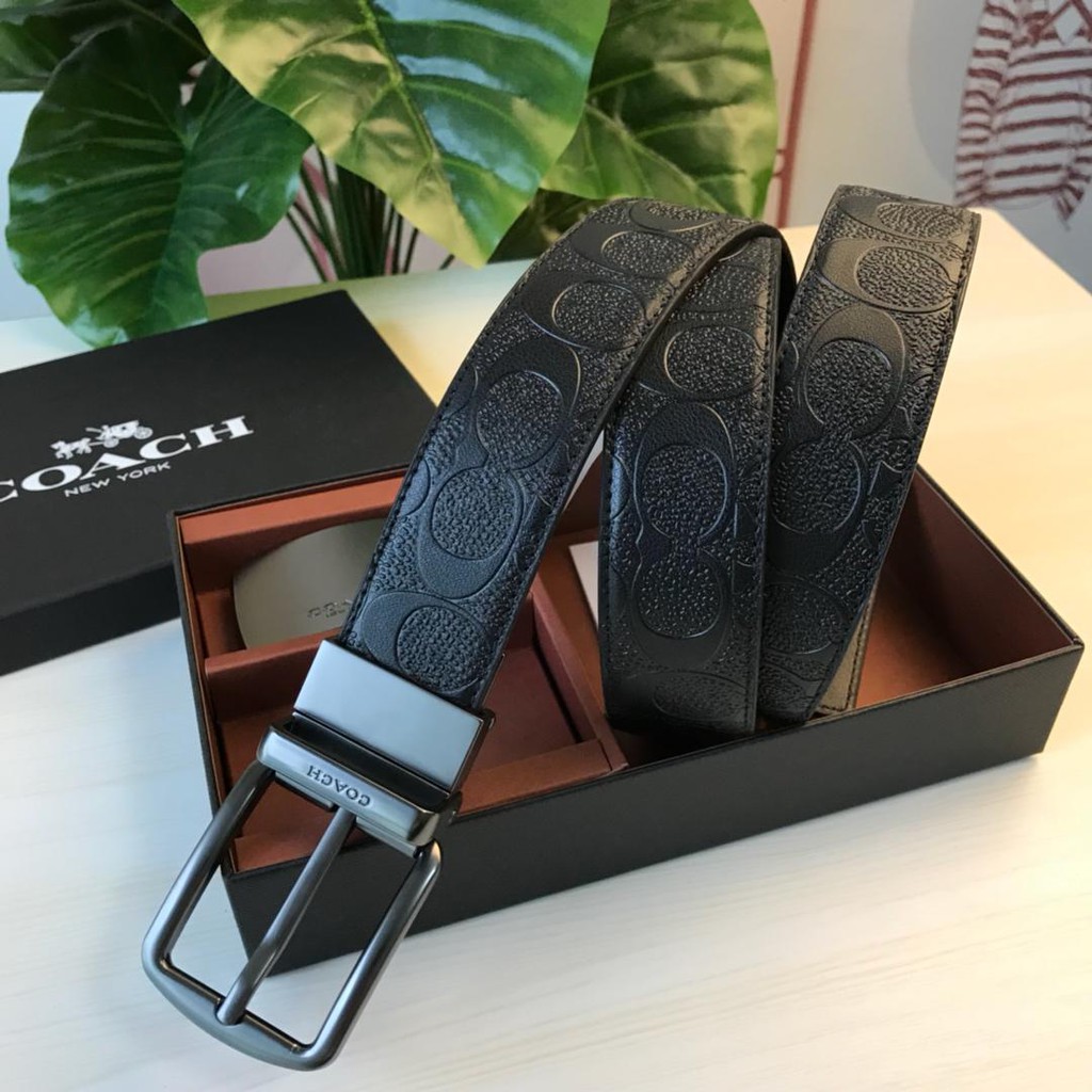 100 ของแท้ COACH F55157 ใหม่เข็มขัดผู้ชายเข็มขัดหนังใหม่ 55157 เข็มขัด ...