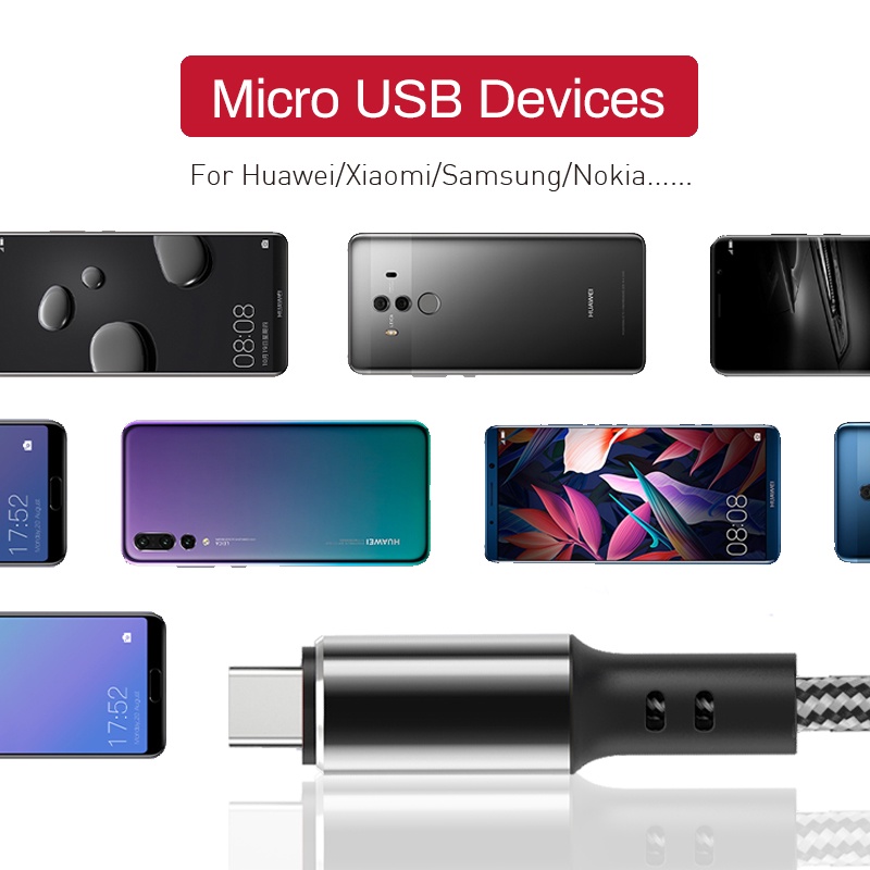 2.4A USB C Charger Cable Threaded Fast Charging Type C Cable For huawei ...