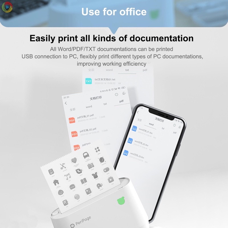 รุ่นใหม่Peripage A9 เครื่องปริ้นพกพา ไร้หมึก แม่ค้าออนไลน์ ปริ้นสติกเก ...