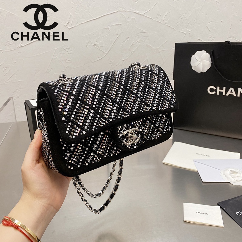 New Cf Full Diamond Chain Bag Women s Double C Buckle Casual Commuter ...