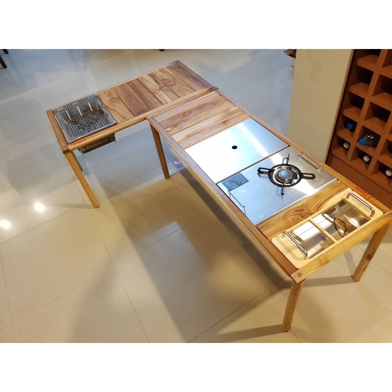 SEMI-KNOCK red IGT [IGT system table] [โต๊ะแคมป์ปิ้งไม้สัก พับเก็บได้ ...