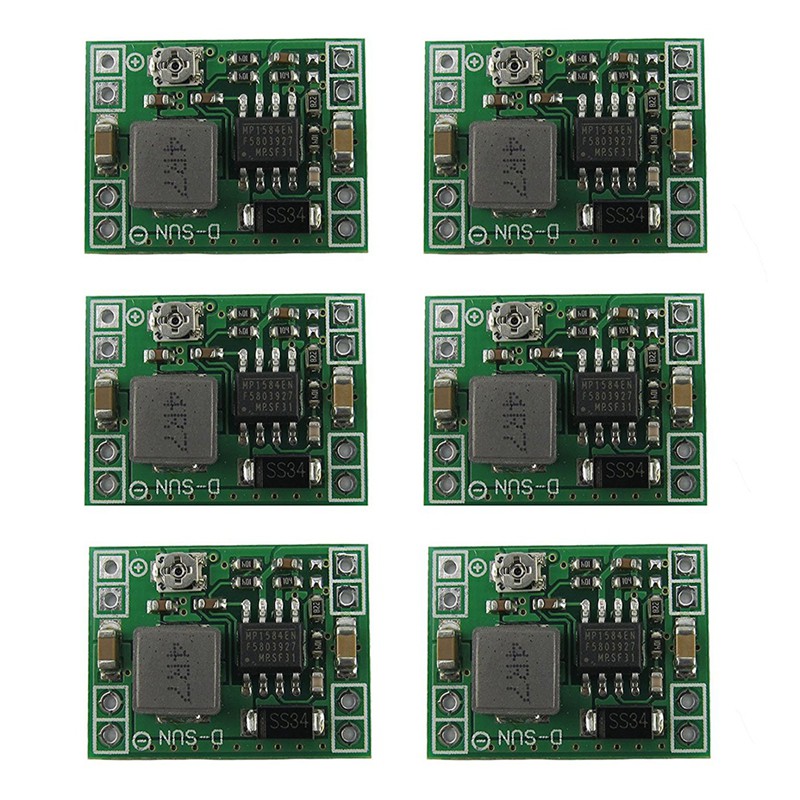 6 Pack MP1584EN ultra Small DC-DC 3A power Step-Down Adjustable Module ...
