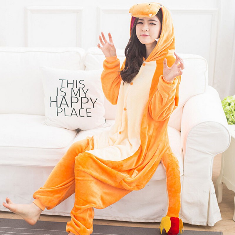 Charmander Pajama Pokemon Cosplay Women Adult Kigurumi Onesie Onepiece ...
