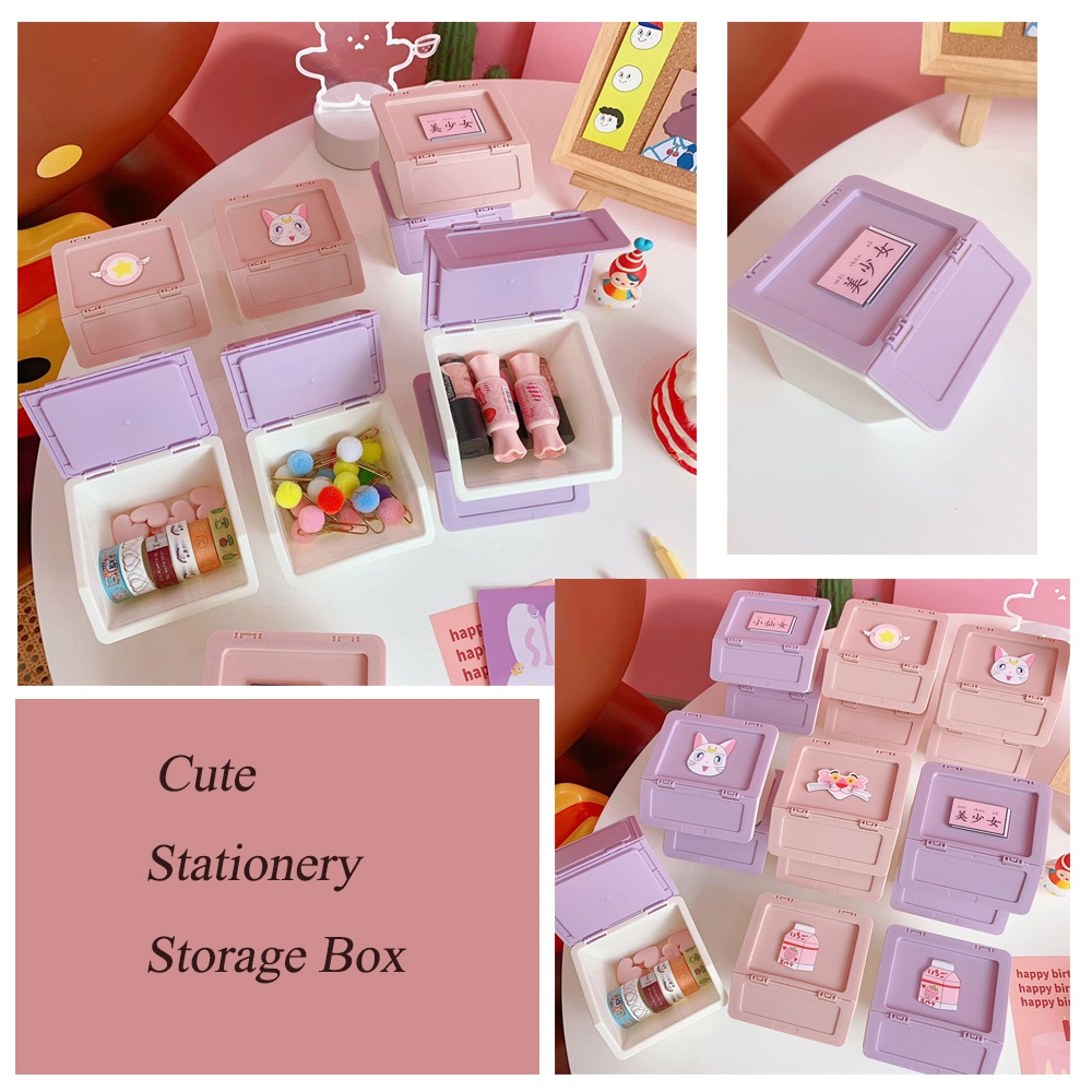 Cute Creative Design Student Desktop Storage Box Japanese Girl Mini ...