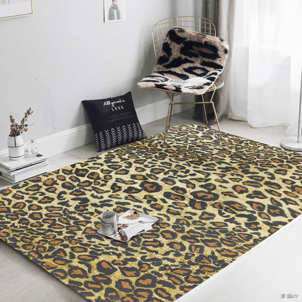 ♣ Leopard Print Carpet Living Room Classic Sexy Yellow Brown Home Decor ...