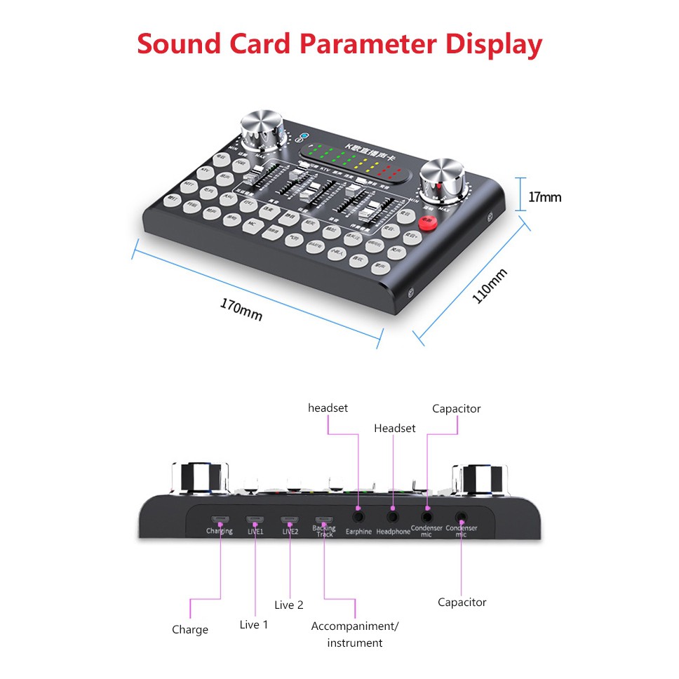 F007 Live Sound Card Mobile Phone Computer K Song Universal Bluetooth ...