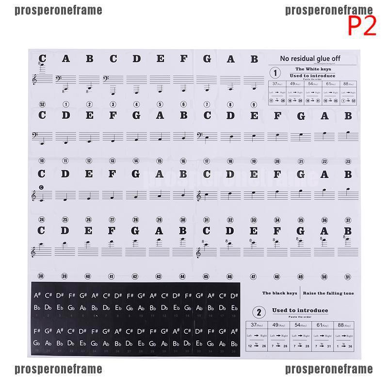 54 61 88 Keys Electronic Piano Keyboard Sound Name Stickers Key Sticker ...