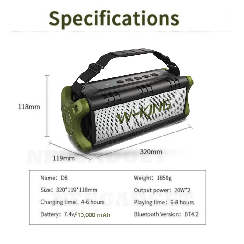 ลดเหลือ 2680.- ลอทใหม่ล่าสุด️ Wking D8 2021 ของแท้ ลำโพงบลูทูธ เชื่อม ...