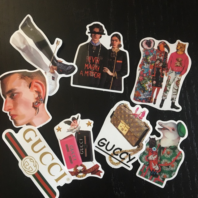 50pcs GUCCI fans Vinyl Decal Stickers bomb for laptop luggage motorbike ...