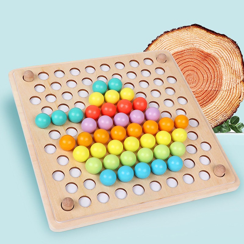 â–£â–¦Wooden Beads Game Montessori Educational Early Learn Children ...