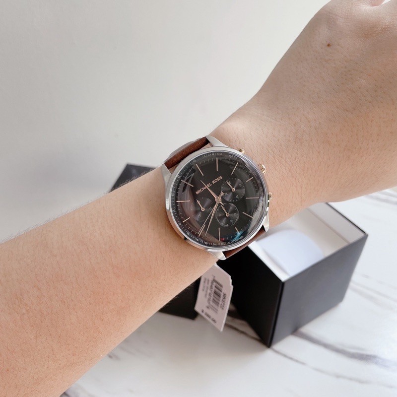 ผ่อน0%~แท้100%???? นาฬิกาข้อมือ สายหนัง Michael Kors Sutter MK8722 ...