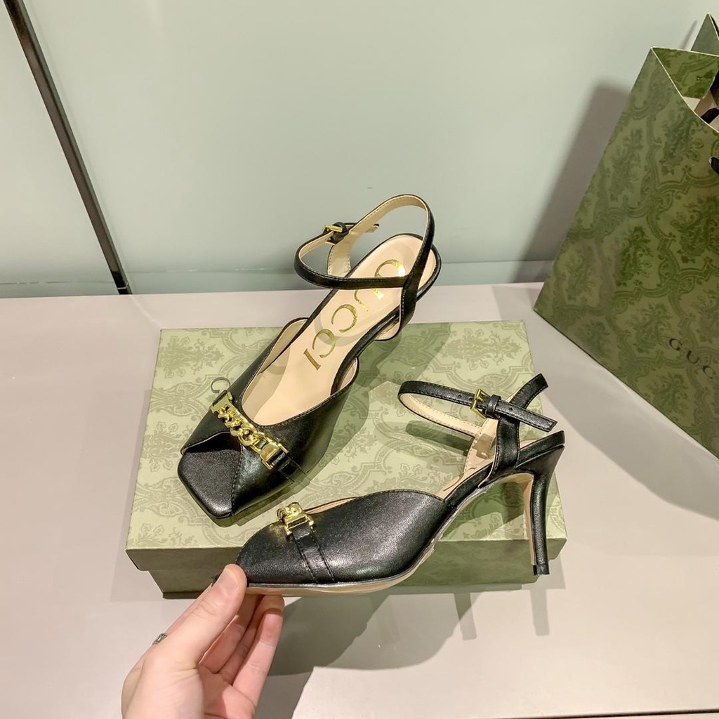 2021 Women Shoes GUCCI new chain sandals stiletto strolled essential ...