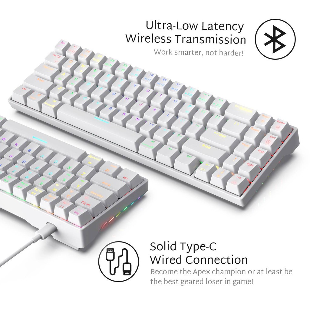 Royal Kludge RK71 Wireless Bluetooth RGB Backlight Gaming Mechanical ...