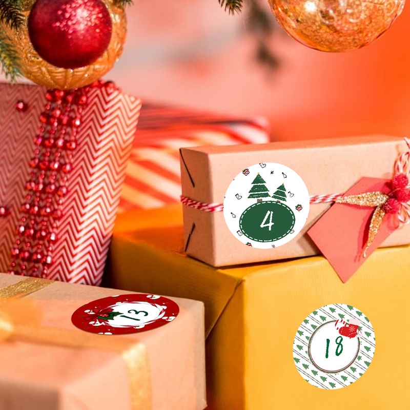 Diam No. 1-24 Christmas Stickers Gift Sealing Cartoon Sticker Baking ...