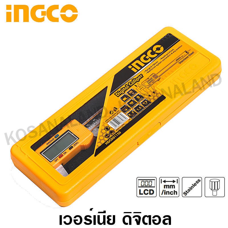 INGCO เวอร์เนียร์ดิจิตอล 0-150 MM (6 นิ้ว) รุ่น HDCD01150 0-200 MM (8 ...