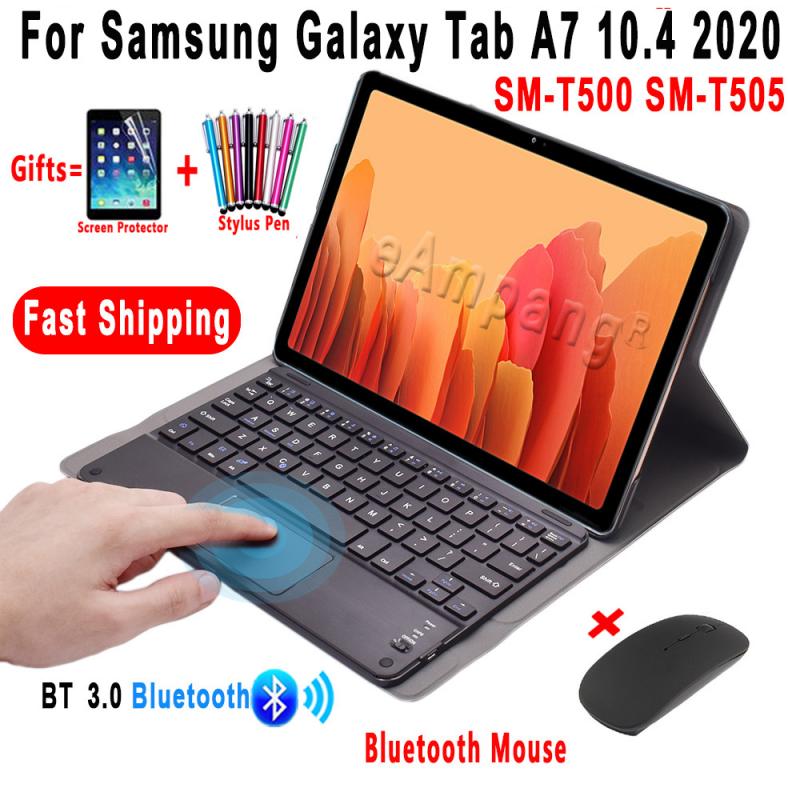 Samsung Leather Case with Touchpad Keyboard Wireless Mouse For Samsung ...