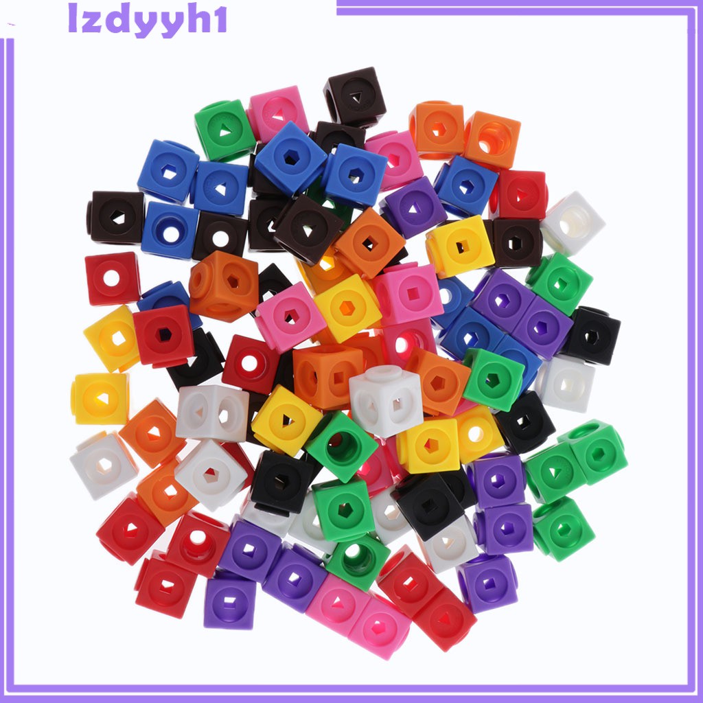 JoyDIY Interlocking Math Link Cubes Blocks Set of 100pcs Kids Early ...