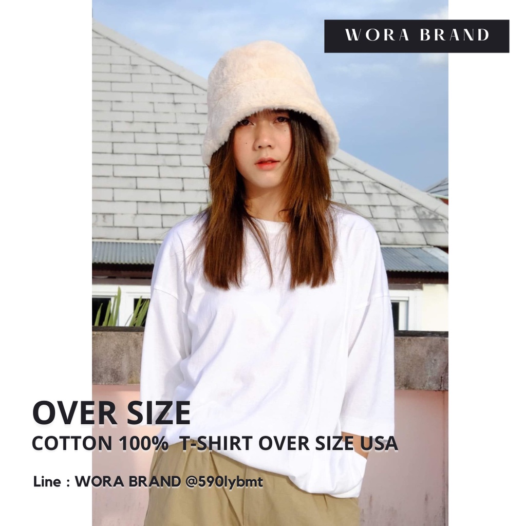เสื้อยืด Oversize Cotton100 เนื้อผ้านุ่มใส่บาย ไซส์ฝรั่ง USA - mine.mobile - ThaiPick